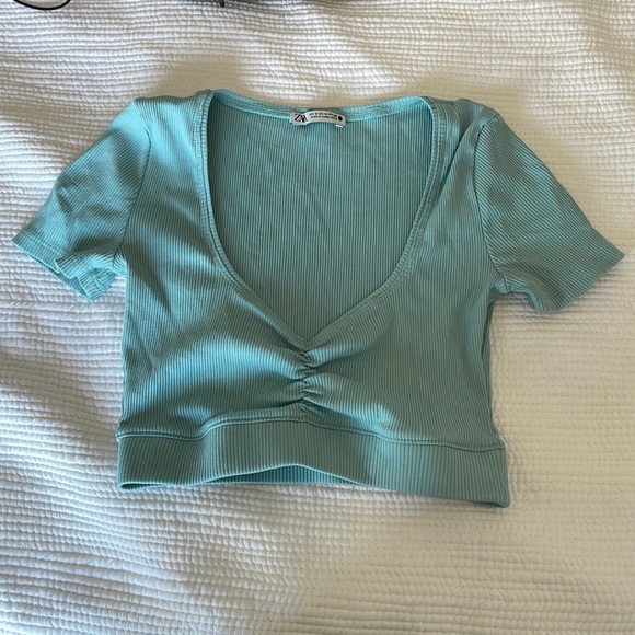 Zara | Tops | Zara Blue Top | Poshmark